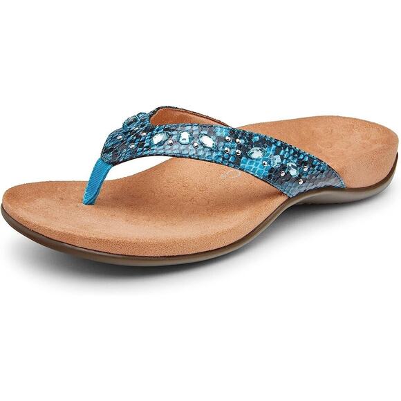 Vionic | Shoes | New Vionic Rest Lucia Snake Aqua Thong Sandals Flip ...